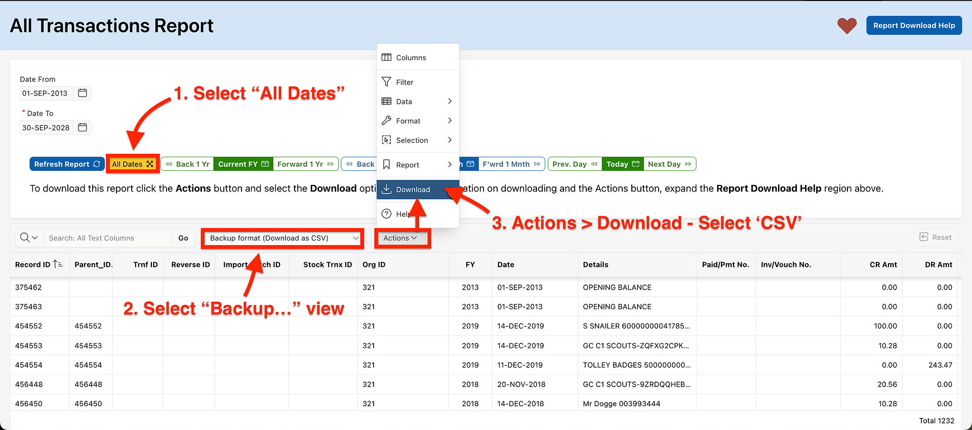 Can I download my transactions and reports for safe keeping? – General ...